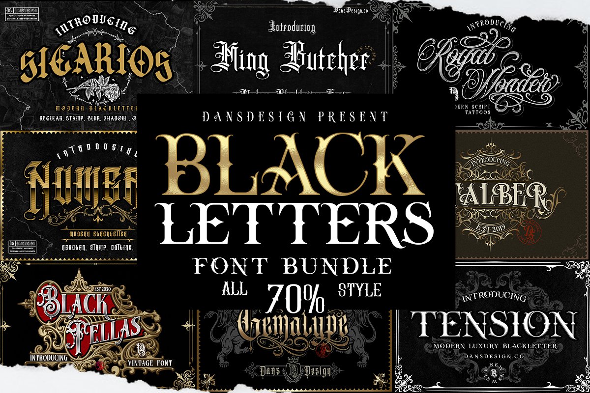 Blackletter Font Bundle Digital Font Download