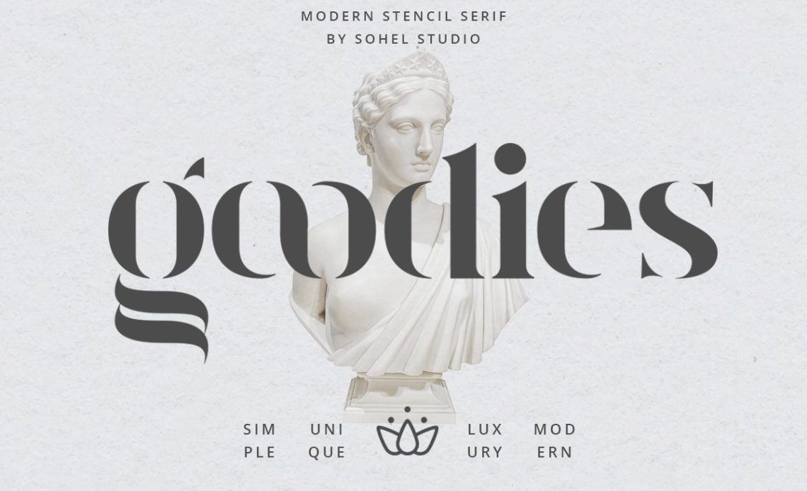 Goodies | Modern Stencil Serif Digital Font Download