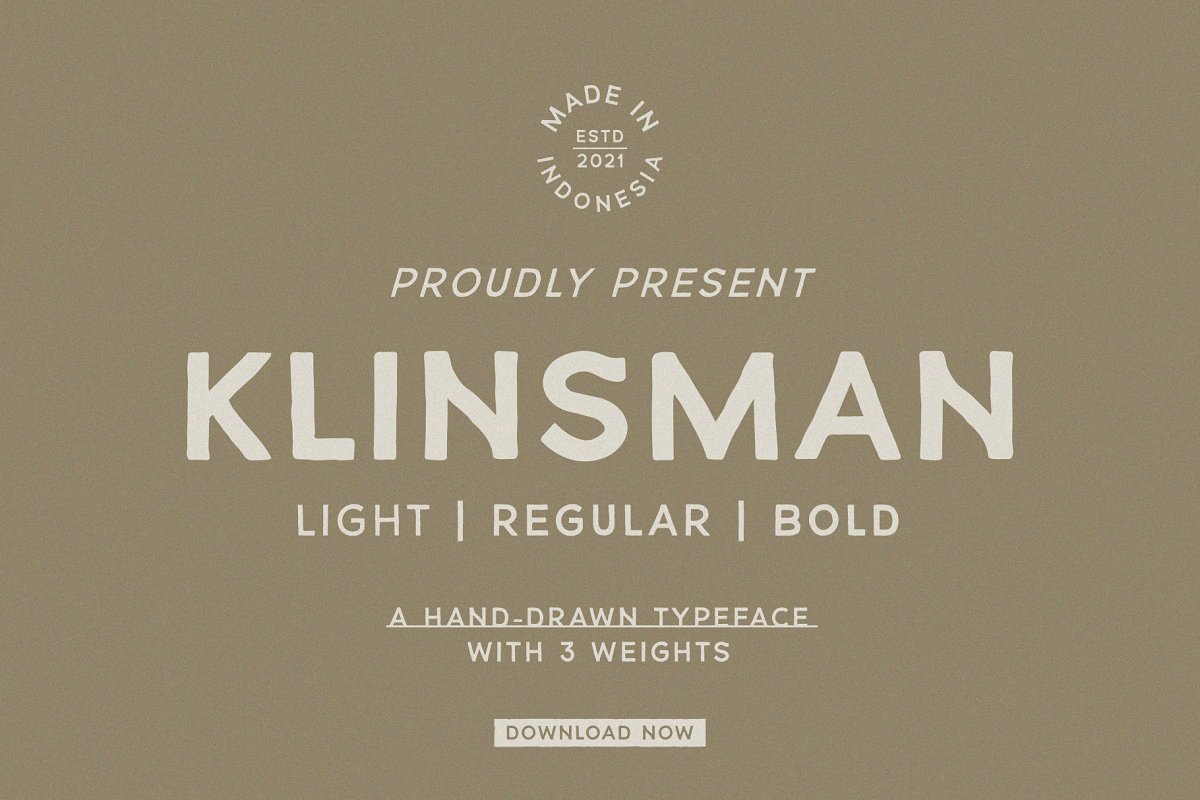 KLINSMAN: A Hand-drawn Typeface Digital Font Download