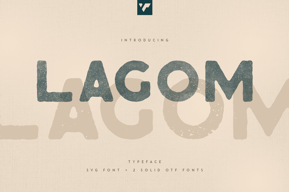Lagom SVG font + 2 rough OTF fonts Digital Font Download