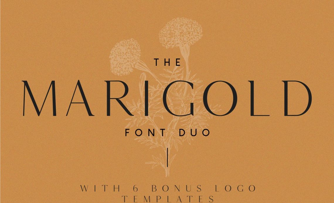 Marigold - Font duo and logo set Digital Font Download