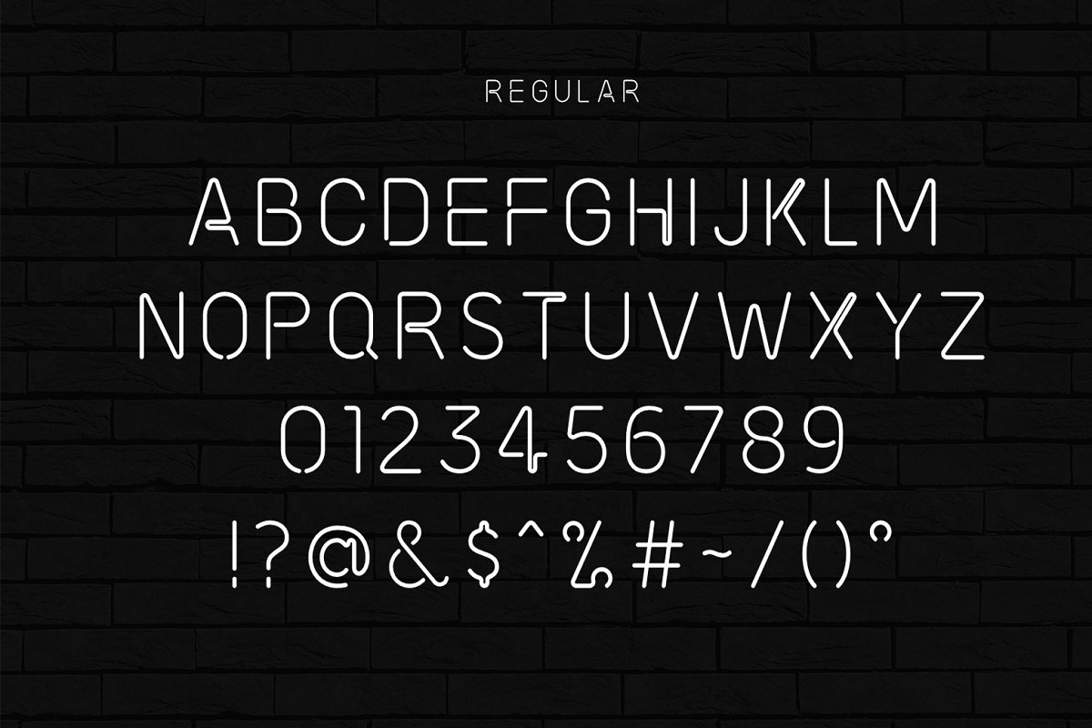 Neon Tubes - Neon Light Font Digital Font Download