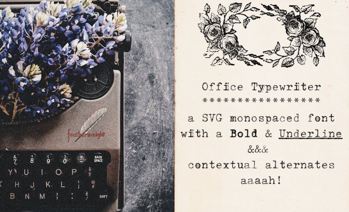 Office Typewriter SVG font Digital Font Download