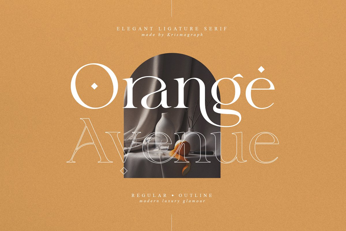 Orange Avenue | Ligature Serif Font Digital Font Download