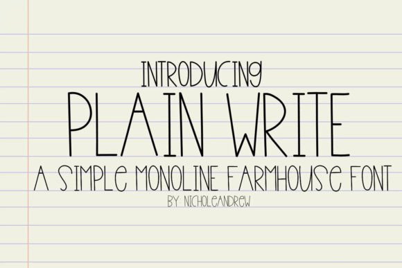 Plain Write Font Digital Font Download