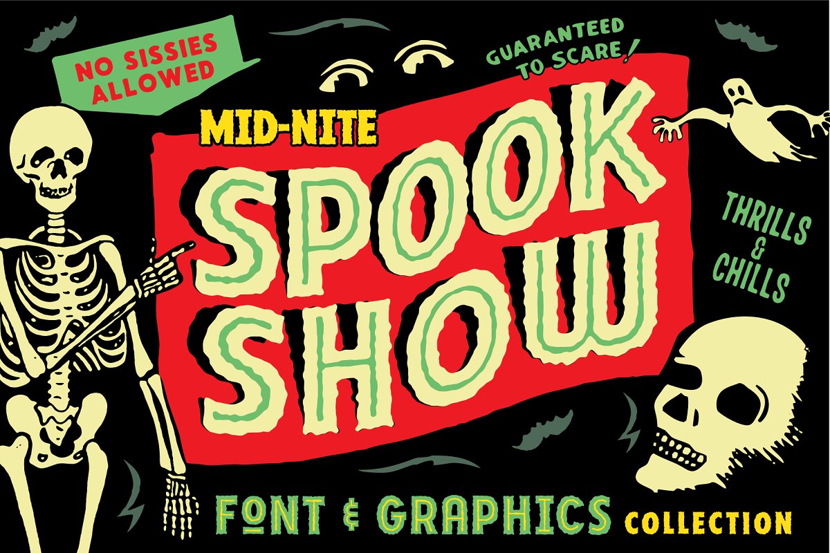 Spook Show Poster Font & Art Bundle Digital Font Download