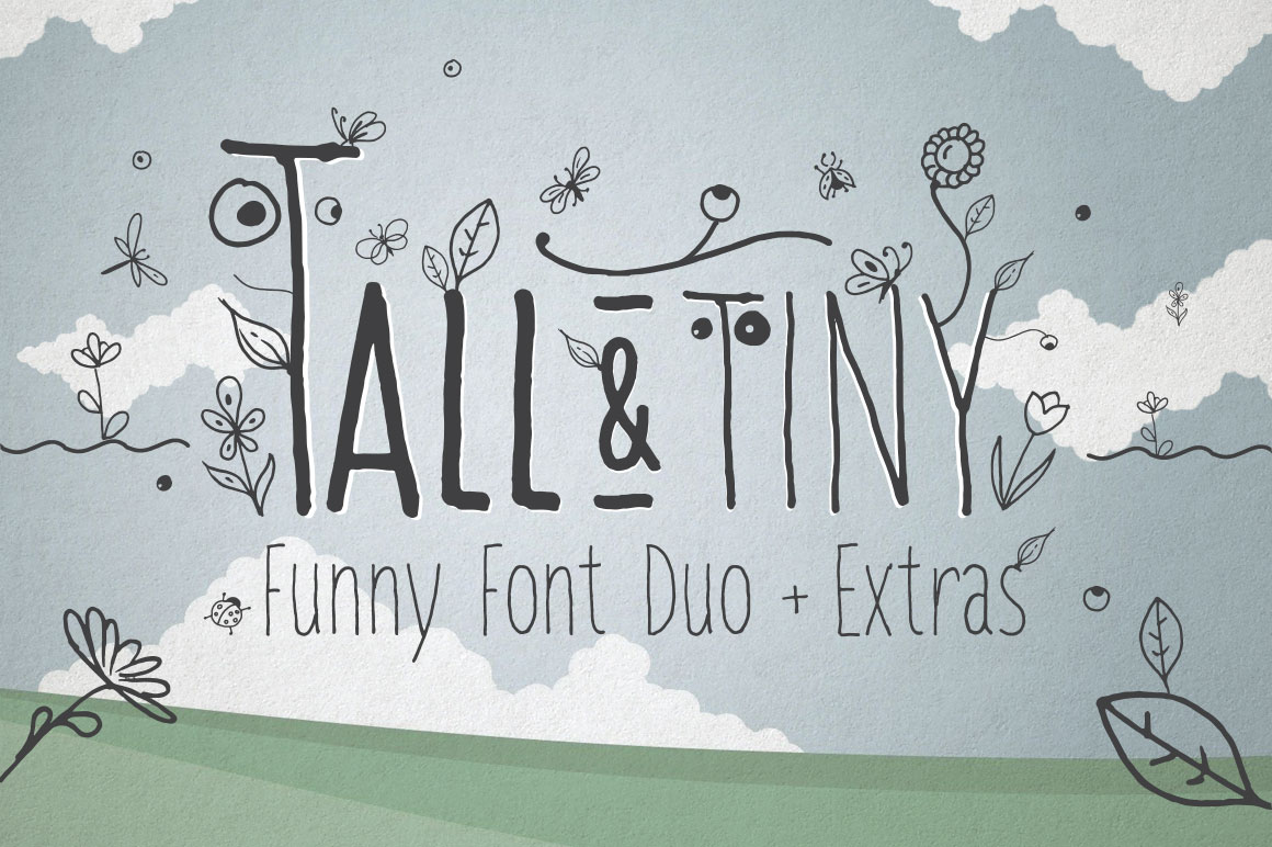 Tall & Tiny Font Duo Font Digital Font Download