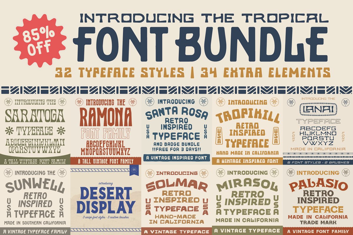 The Tropical Font Bundle Digital Font Download