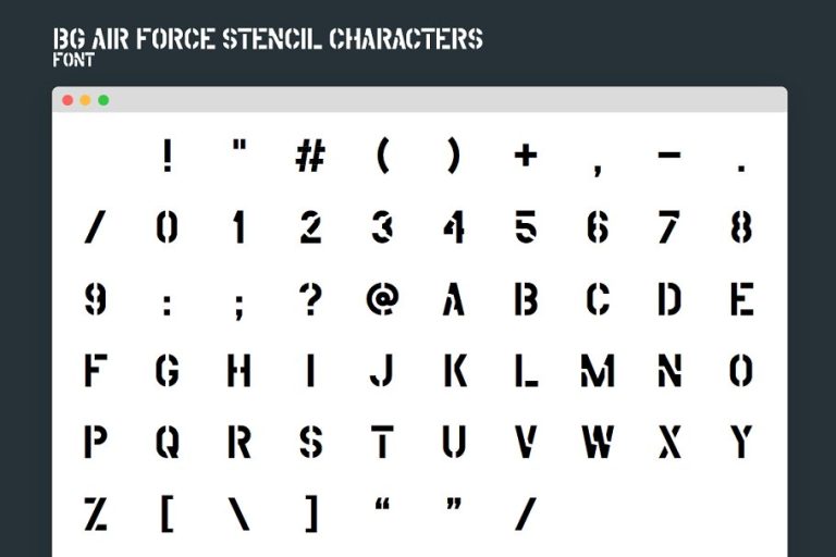 USAAF Air Force Stencil Font Digital Font Download