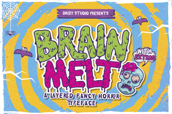 Brain Melt Font Digital Font Download