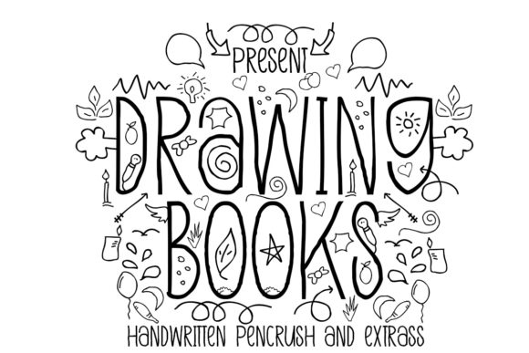 Drawing Books Font Digital Font Download