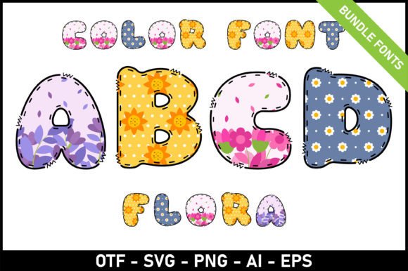 Flora Bundle Font Digital Font Download