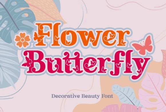 Flower Butterfly Font Digital Font Download