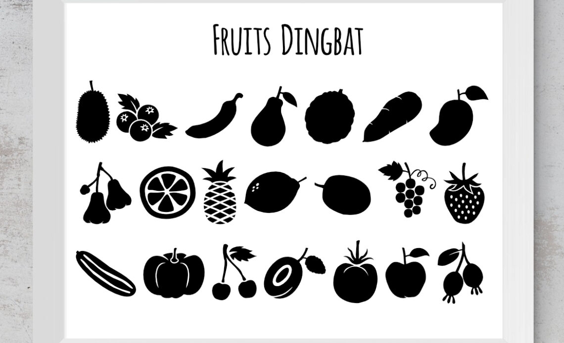 Fruits Dingbat Font Digital Font Download
