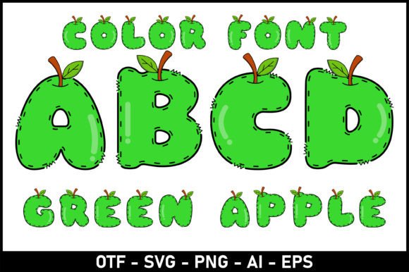 Green Apple Font Digital Font Download
