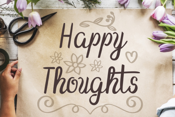 Happy Thoughts Font Digital Font Download