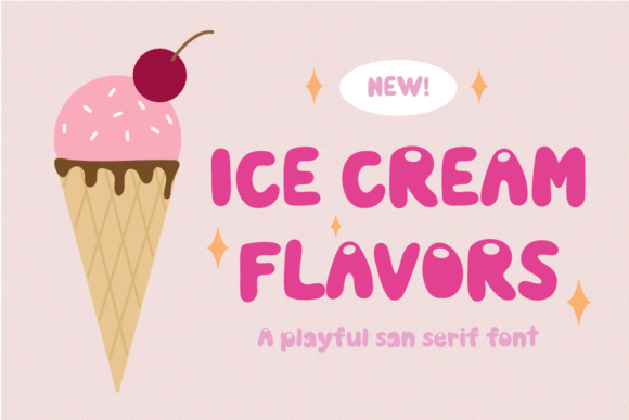 Ice Cream Flavors Font Digital Font Download