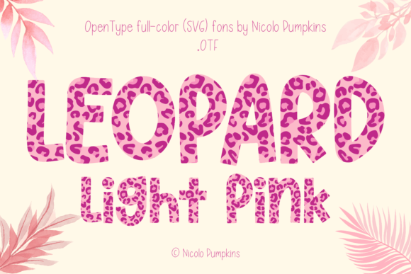 Leopard Light Pink Font Digital Font Download