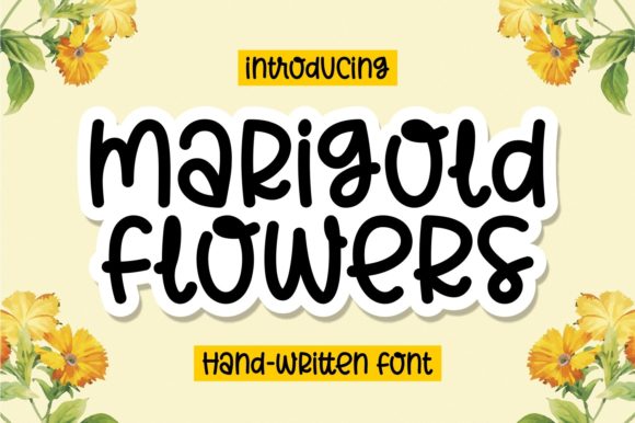 Marigold Flowers Font Digital Font Download