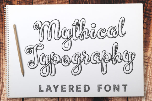 Mythical Typography Font Digital Font Download