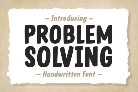 Problem Solving Font Digital Font Download