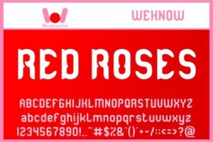 Red Roses Font Digital Font Download