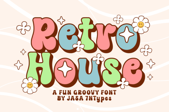 Retro House Font Digital Font Download