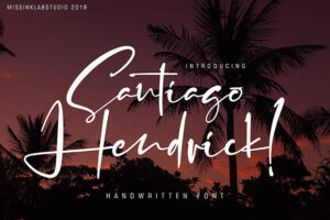 Santiago Hendrick Font Digital Font Download