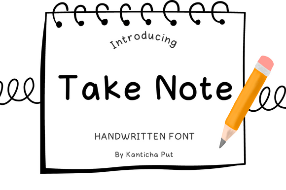 Take Note Font Digital Font Download