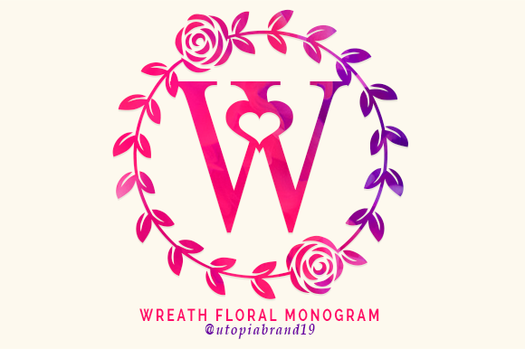 Wreath Floral Monogram Font Digital Font Download