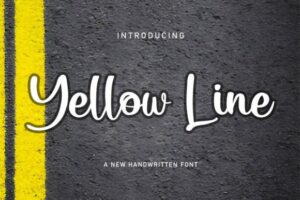 Yellow Line Font Digital Font Download